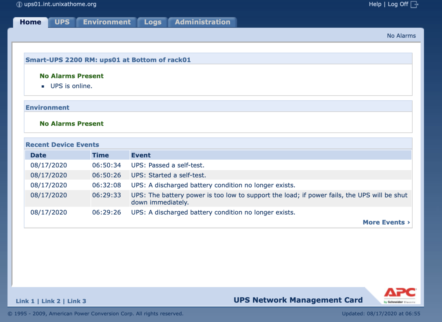 Recalibrating an APC UPS – Dan Langille's Other Diary
