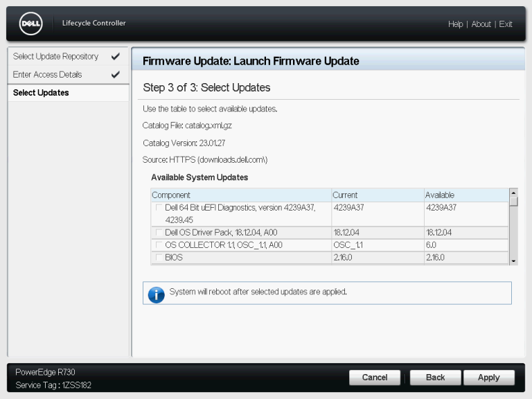 Updating firmware etc on a Dell R730 – Dan Langille's Other Diary